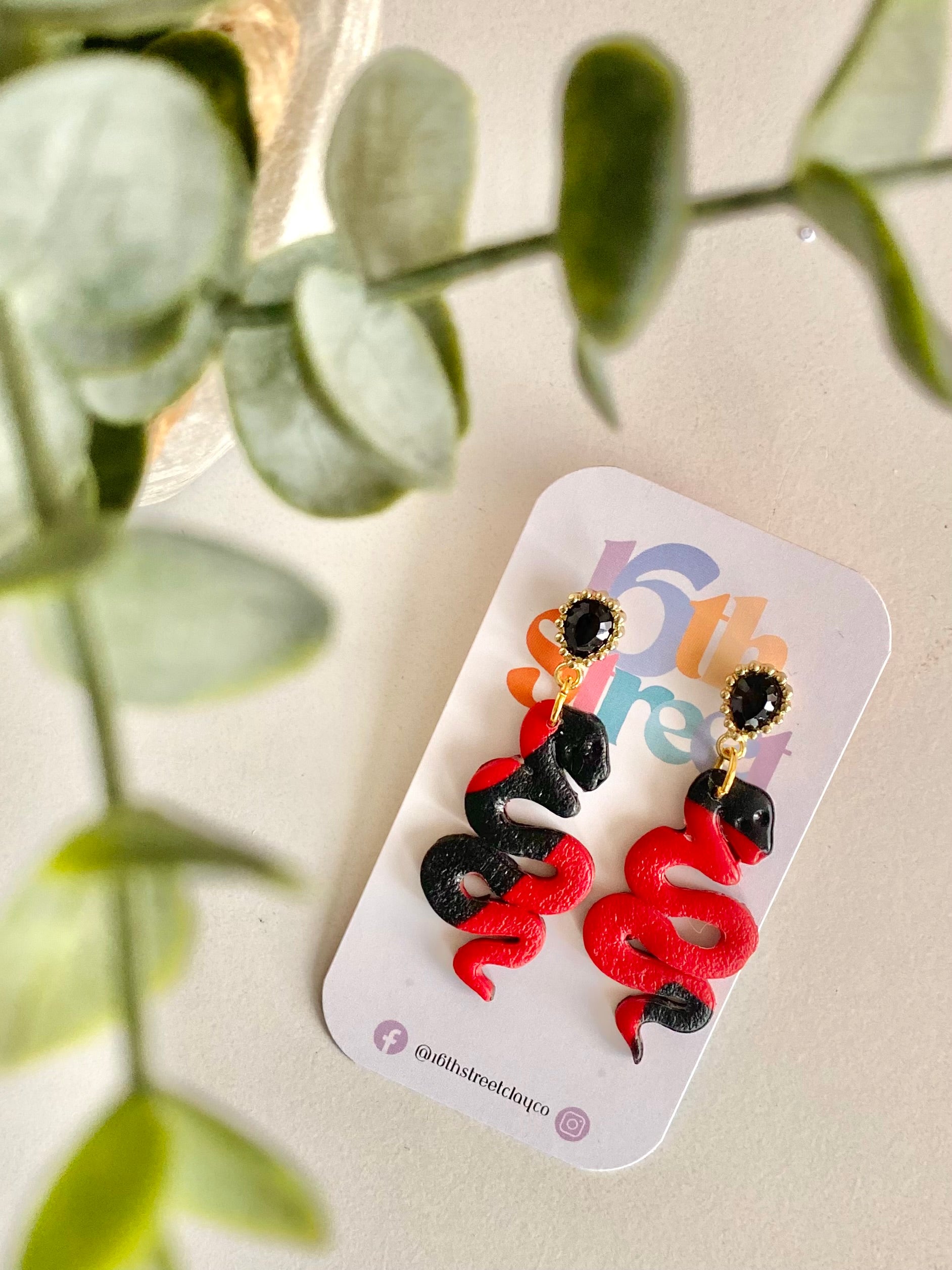 Clay snake earrings store